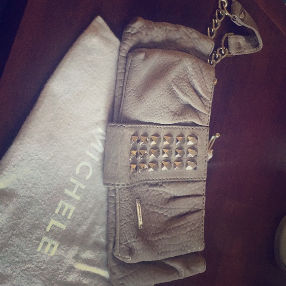 Michele | Bags | Michele Large Wristlet Bag In Light Grey Lu | Poshmark
